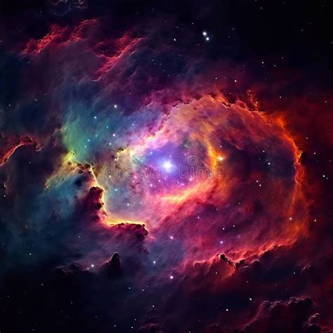 D Galactic Nebula A Stunning Visualization Of A Cosmic Nebula Stock