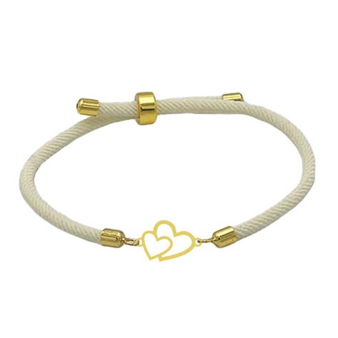 قیمت و خرید دستبند طلا عیار 18 زنانه مدل دسبند طلای آسانسوری پلاک دار دوقلب