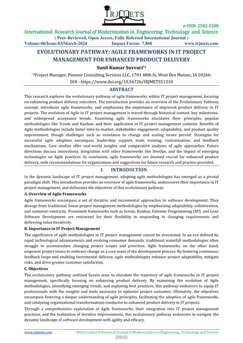 Pdf Evolutionary Pathway Agile Frameworks In It Project Management Pdf Evolutionary Pathway Agile Frameworks In It Project Management