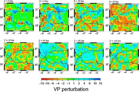 P Wave Velocity Perturbation Vp Relative To 1 D Model In The Rif