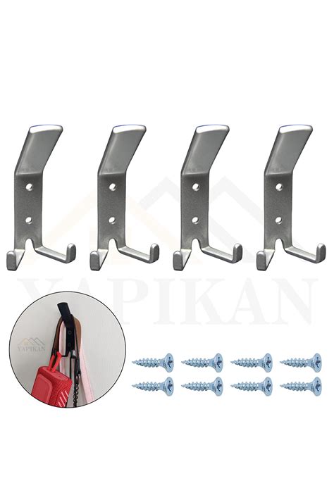 Yapıkan 4 Ad Çelik Portmanto Koç Askı Gümüş Metal Okul Çanta Masa Sıra Askılığı Vestiyer