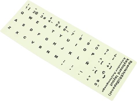 Generic Spanish Glow In The Dark Keyboard Sticker 1 Sheet