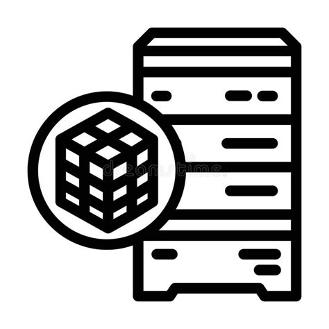 Data Clustering Database Line Icon Vector Illustration Stock Vector