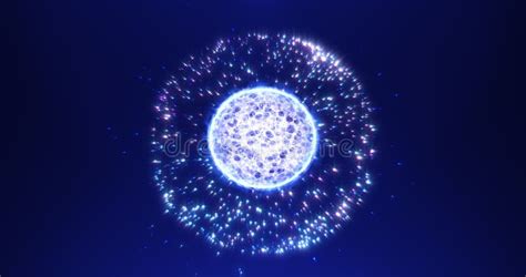 Abstract Blue Round Sphere Energy Molecule From Futuristic High Tech Stock Illustration