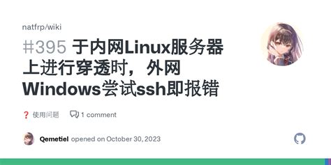 于内网Linux服务器上进行穿透时外网Windows尝试ssh即报错 natfrp wiki Discussion GitHub