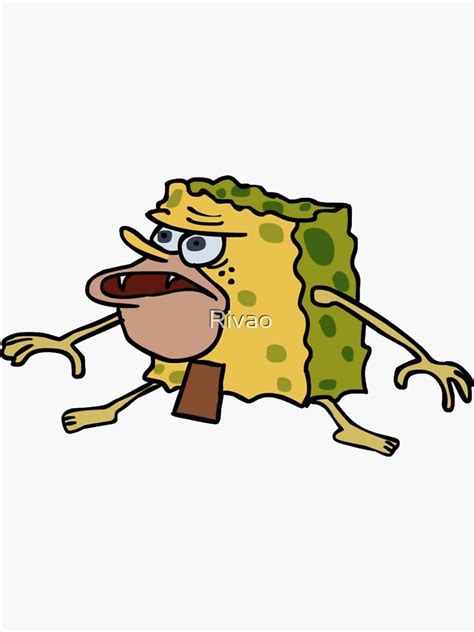 Spongebob Caveman Meme Sticker By Rivao Redbubble