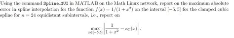 Jsing The Command Spline Gui In Matlab On The Math
