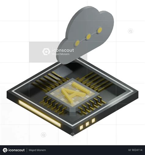 Ai Cloud Chip Architecture Processor 3d Icon Download In Png Obj Or