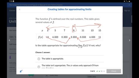 c 5 creating tables for approximating limits estimating limit values