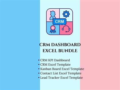 Crm Excel Template Bundle Crm Dashboard Template Kanban Board Editable Contact List Lead