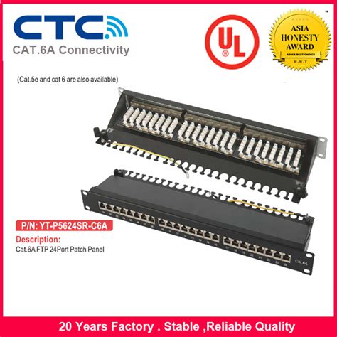 Cat6a 1u Ftp 19inch Rack Mount Patch Panel Cat6 And Cat5e Available Cat6a Patch Panel And