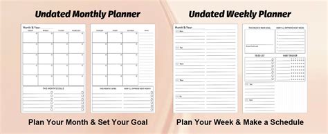 Undated Planner Organizer Free Printable Printable Planners For