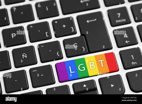 Computer Keyboard With One Of The Keys With The LGBT Flag And Text Stock Photo Alamy