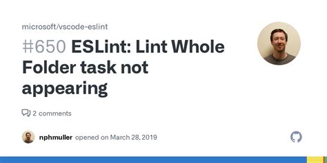 Eslint Lint Whole Folder Task Not Appearing · Issue 650 · Microsoftvscode Eslint · Github