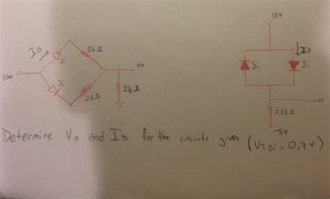 solved determine v o and i d for the circuits given v t si