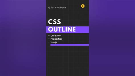 Css Outline⬆️ Css Css3 Cssoutline Csstutorial Csscourse Frontend Codewithfarah Youtube