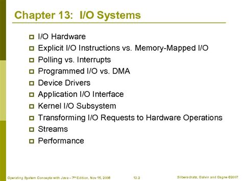 Chapter 13 I O Systems Operating System Concepts With