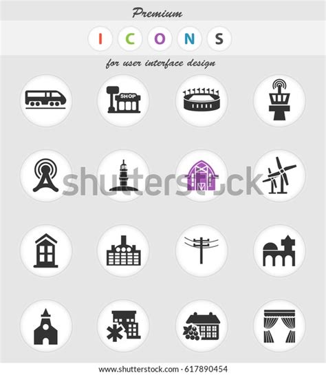 Infrastructure Vector Icons User Interface Design Stock Vector Royalty Free 617890454