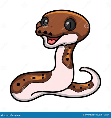 Cute Pied Reticulated Python Cartoon Stock Vector Illustration Of