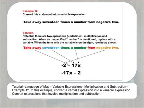 Tutorials The Language Of Math Variable Expressions Multiplication