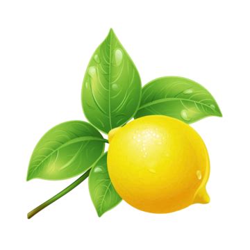 Vector Illustration Of A Lemon With Leaves Lemon Vector Illustration