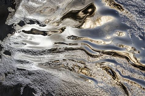 Abstract Liquid Metal Texture Dynamic Molten Silver Patterns With