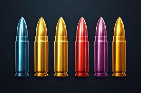 Colored Bullet Shells Premium Ai Generated Image