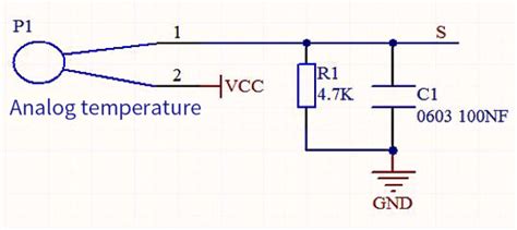 how to use ntc mf52at thermistor with esp32