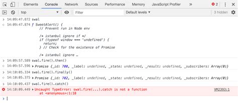 Swalfirecatch Is Not A Function · Issue 1745 · Sweetalert2