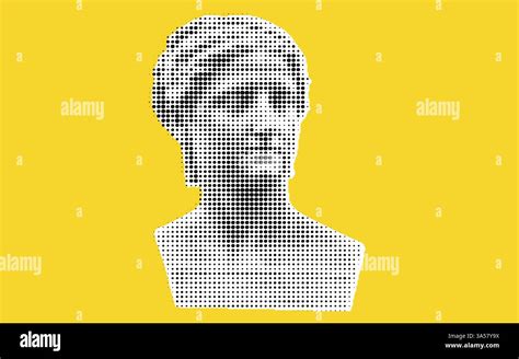 Stylized Classical Bust On Yellow Background Stock Vector Image And Art