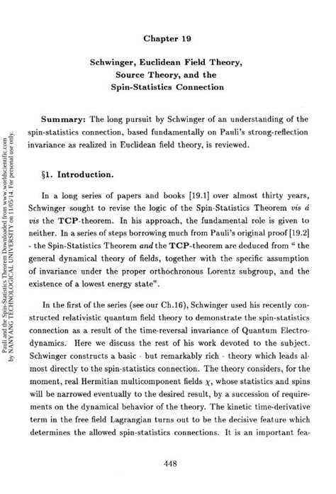 Pdf Pauli And The Spin Statistics Theorem Schwinger Euclidean