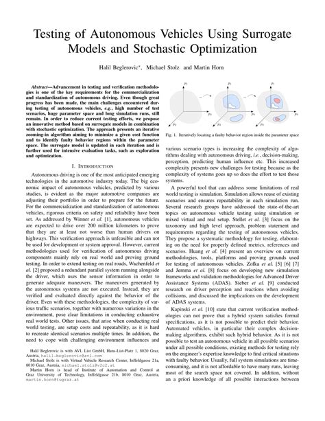 Pdf Testing Of Autonomous Vehicles Using Surrogate Models And Stochastic Optimization