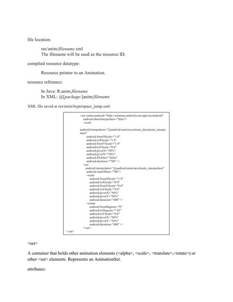 Android Animation And Color State List Resources Chapter 10 Docx