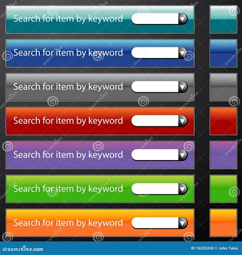 Search Bar Menu Set Stock Vector Illustration Of Shiny 16335330