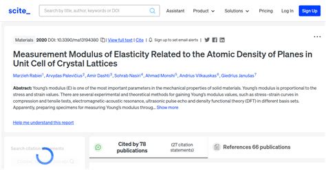 Measurement Modulus Of Elasticity Related To The Atomic Density Of Measurement Modulus Of Elasticity Related To The Atomic Density Of
