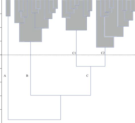 dendrogram of r mode hierarchical analysis of benthic foraminifera