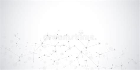 Abstract Molecules On Soft Grey Background Molecular Structures Or Dna Strand Neural Network