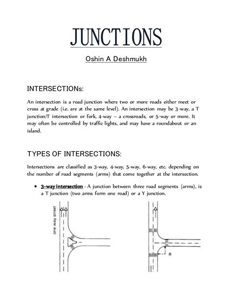 Road Junctions And Intersections