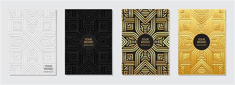 민족 표지 세트 보헤미안 스타일의 수직 템플릿 3d 패턴 낙서 및 젠얽힘 기술 부족 황금 질감이 있는 구호 기하학적 배경의