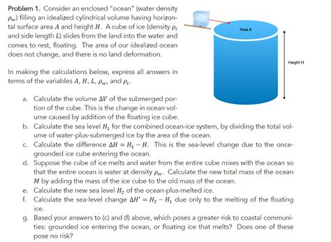 Solved Problem Consider An Enclosed Ocean Water Chegg
