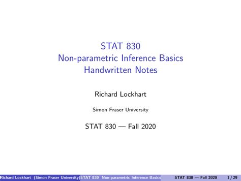 Ppt Stat 830 Non Parametric Inference Basics Handwritten Notes