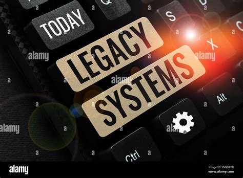 Writing Displaying Text Legacy Systems Internet Concept Old Method Technology Computer System