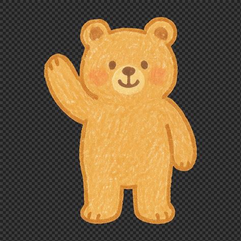 Png Cute Waving Bear Illustration Free Png Rawpixel