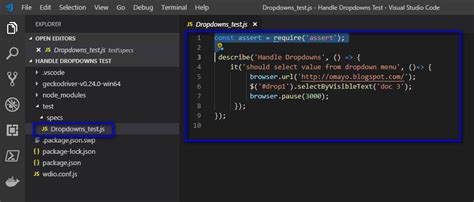 Webdriverio Handling Dropdowns Qafox