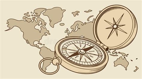 Compass And World Map Travel And Exploration Navigation Tool Adventure Awaits World Travel