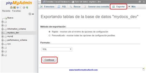 Backup y restore de bases de datos MySQL y MariaDB con phpMyAdmin Tu Informática Fácil