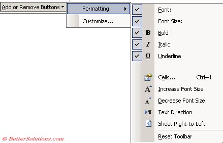 Excel Ribbon Customising Toolbars