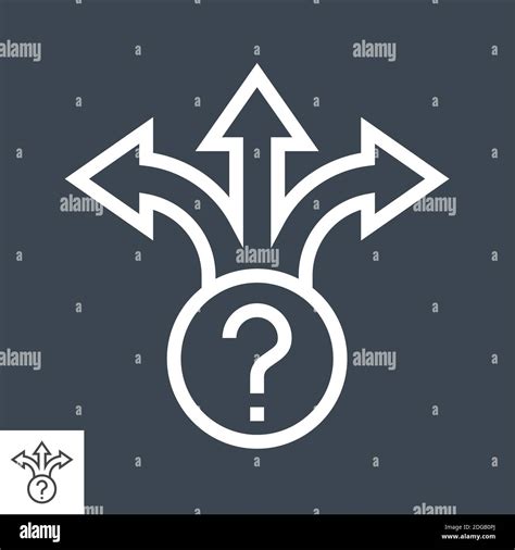 Three Way Direction Arrow Thin Line Vector Icon Stock Vector Image Art Alamy