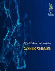 Understanding Data Mining For Business Intelligence Techniques Course Hero