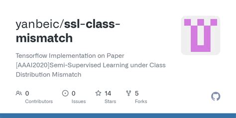 GitHub Yanbeic Ssl Class Mismatch Tensorflow Implementation On Paper AAAI Semi